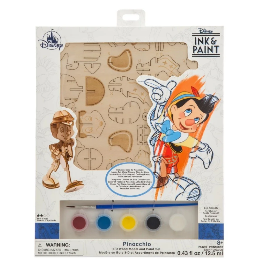 Set Tinte & Paint Pinocchio 3D Holzmodell Disney Store